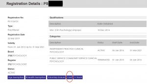 How to download your HPCSA registration certificate or card