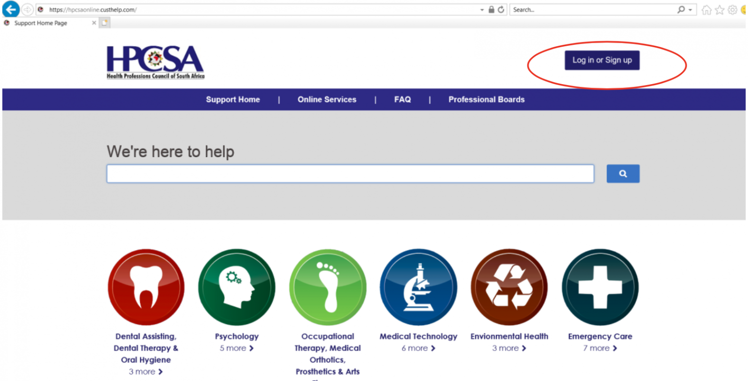 HPCSA portal for online registration and practitioner cards