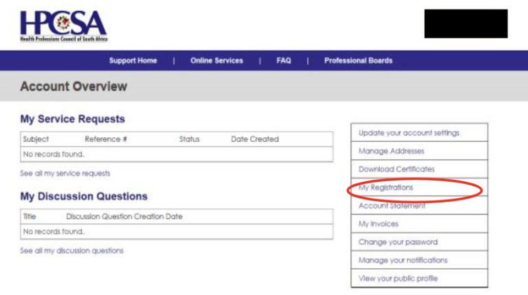 HPCSA portal for online registration and practitioner cards