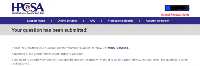 Updating contact details on HPCSA portal